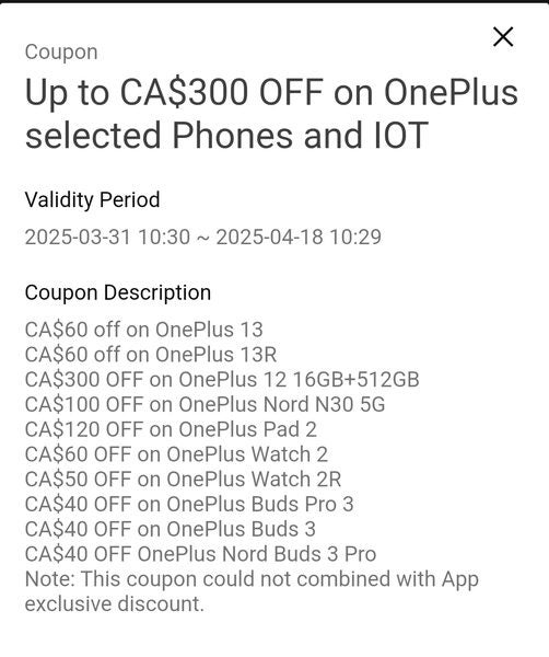 [Oneplus] Save $300 off Oneplus 12 with code SPRING2025 - RedFlagDeals ...
