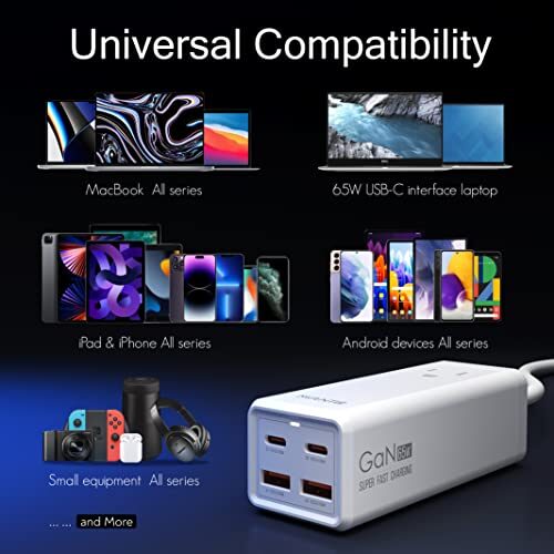 [Amazon.ca] MANTO 65W GaN USB-C Charging Station with AC Outlet, 2 USB ...