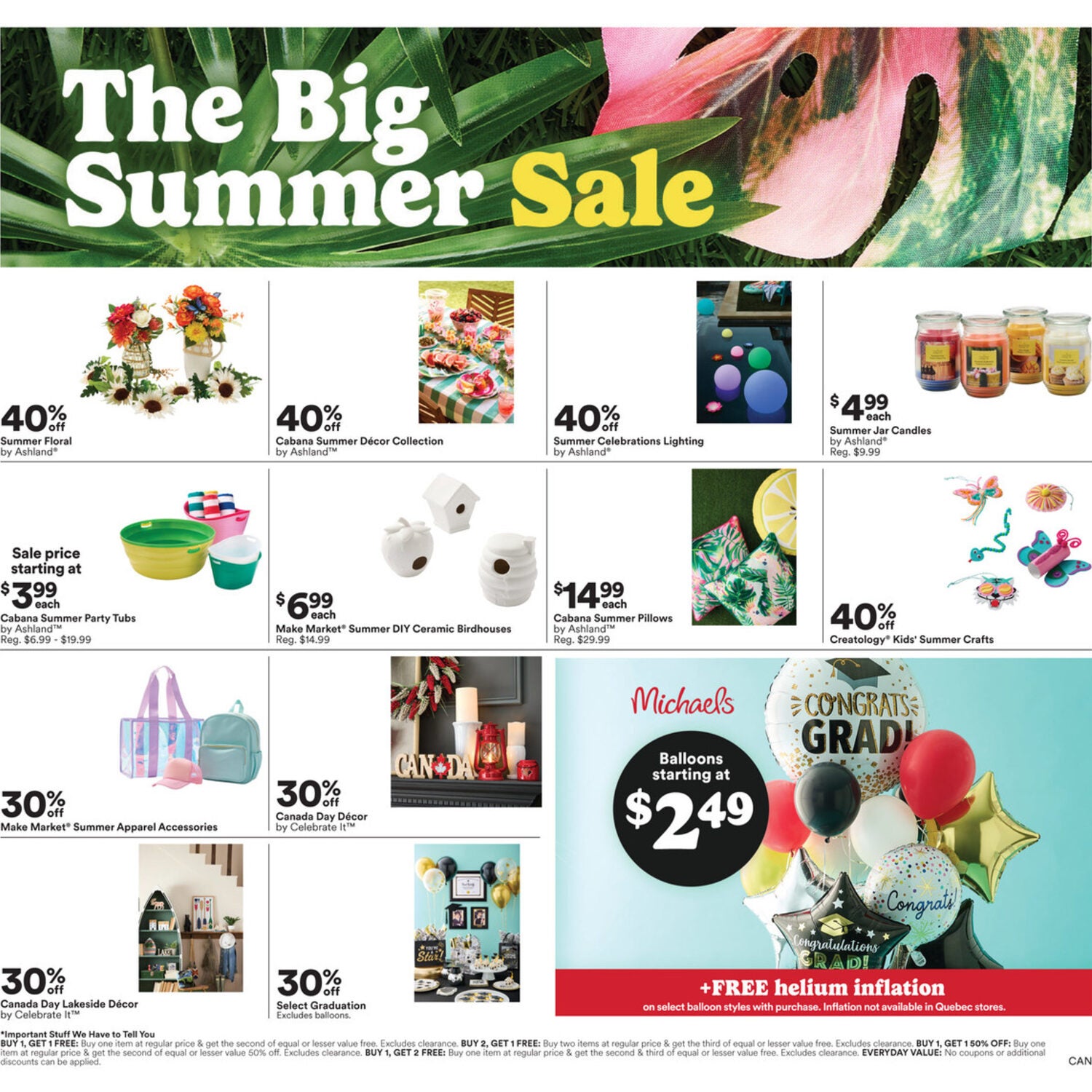 Michaels Weekly Flyer - Weekly Deals - The Big Summer Sale - May 9 – 15 ...