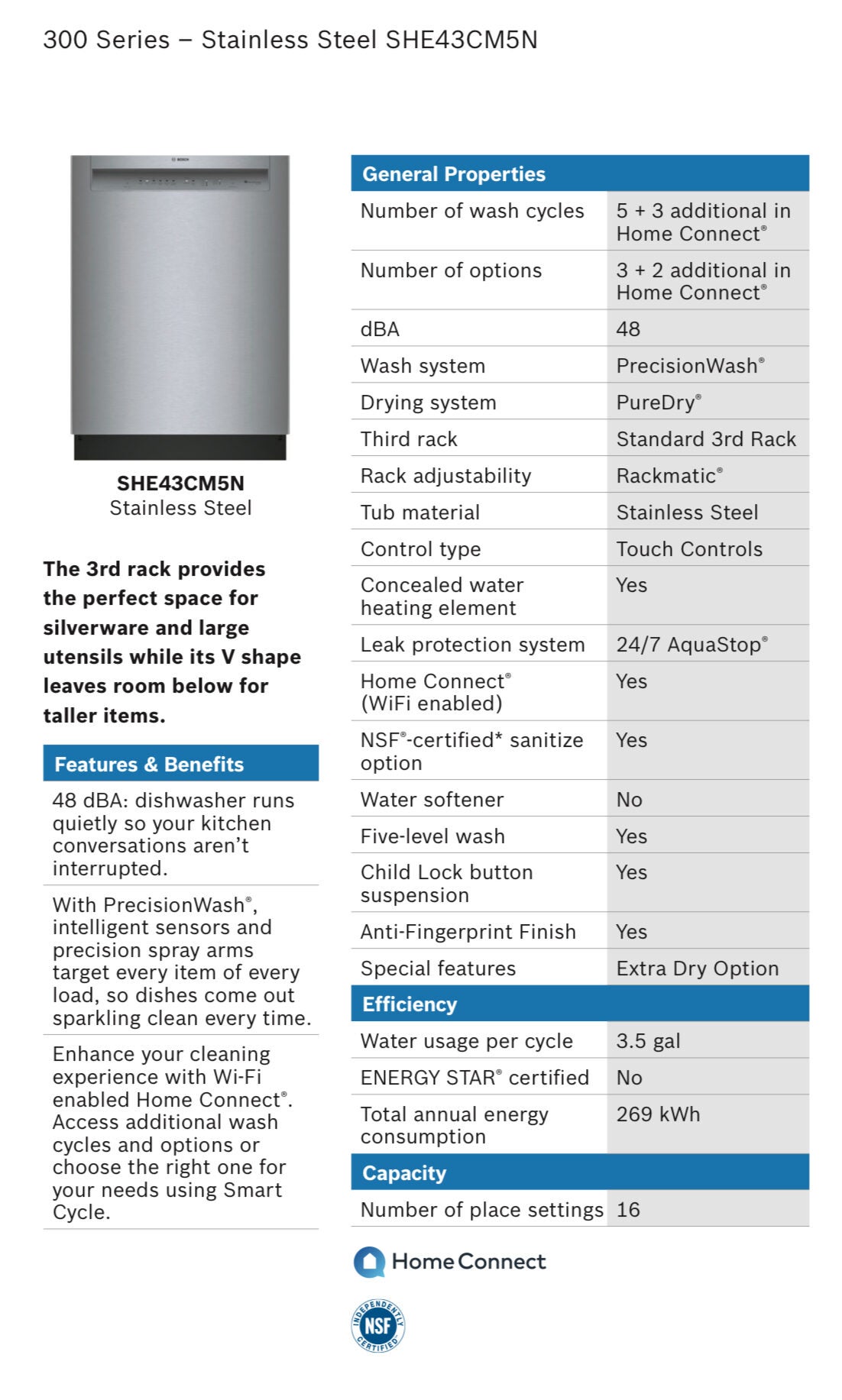 [Costco] Bosch 300 Series 24 in. Stainless Steel German Made Dishwasher ...