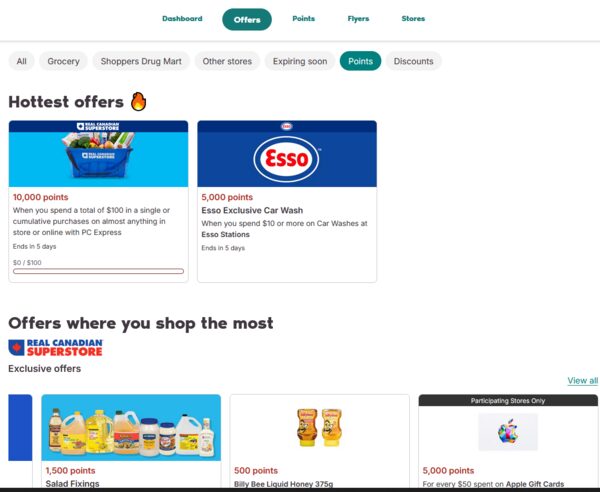 [Loblaws and related stores] PC Optimum Apple Gift Card Deal - 5000 PC ...