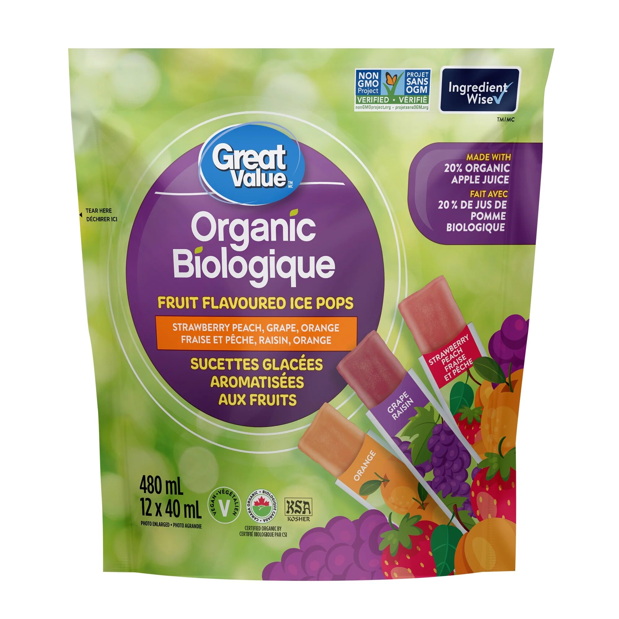 [Walmart] Maple ON - YMMV - GV Organic Fruit Flavoured Ice Pops 12x40ml ...