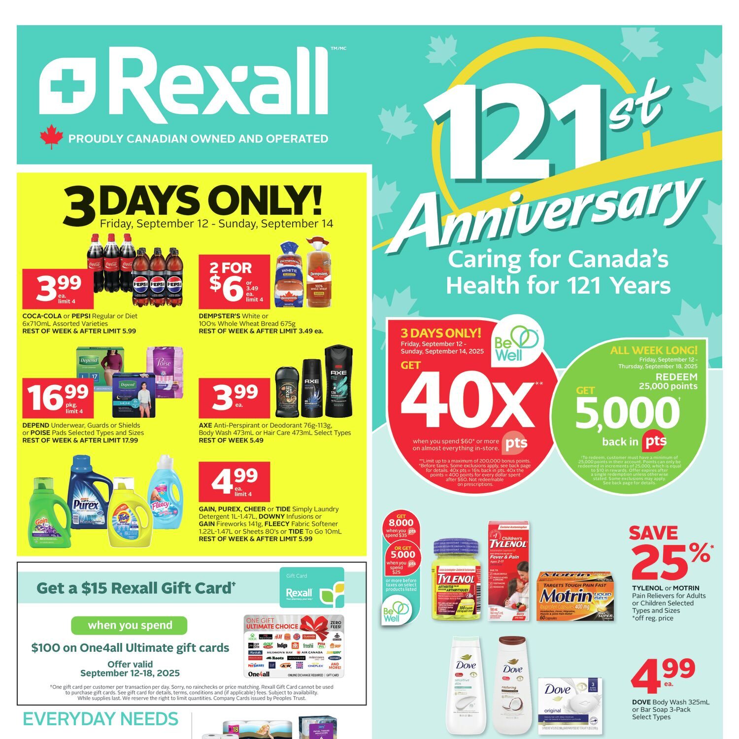 Rexall Weekly Flyer - Weekly Savings - 121st Anniversary (ON) - Sep 12 ...