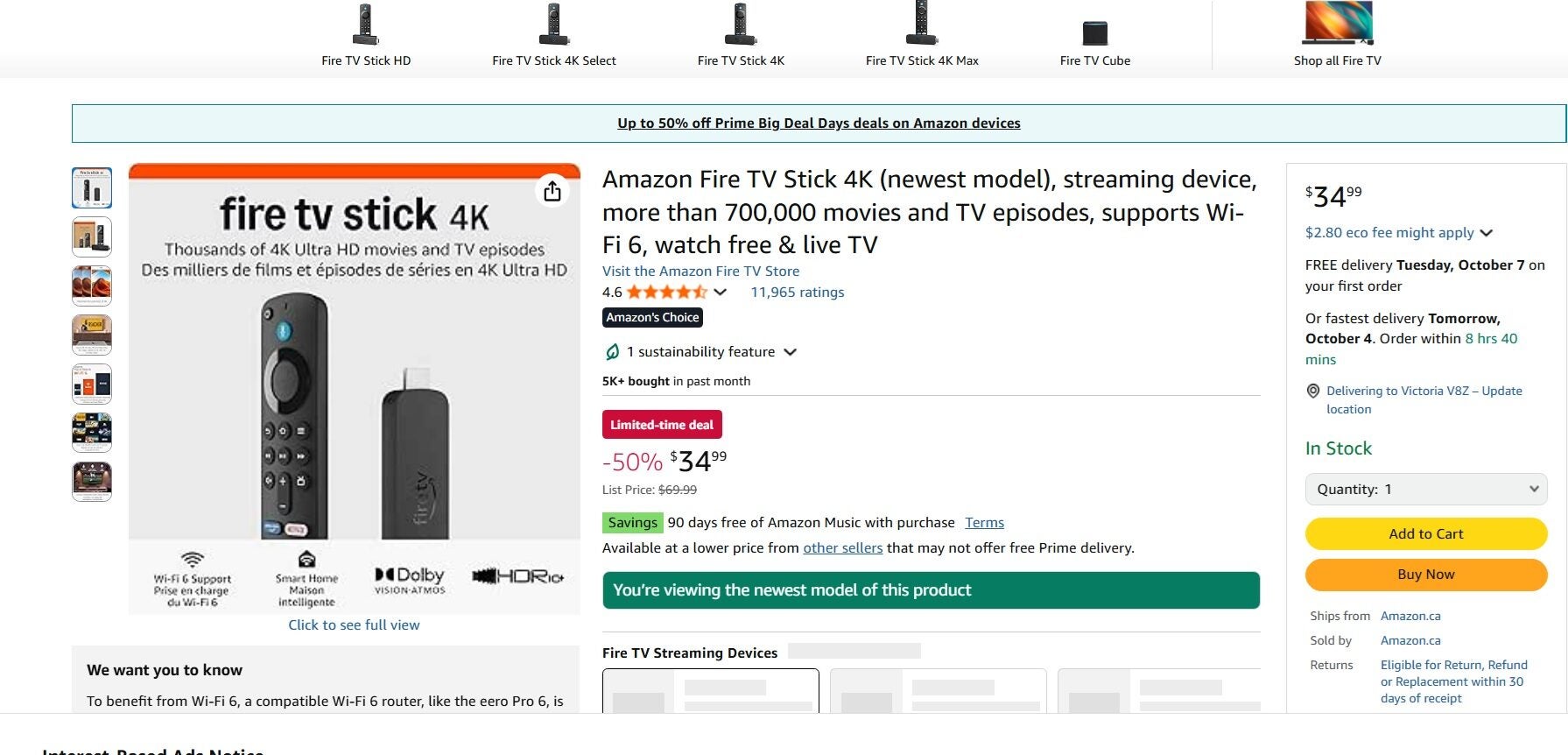[Amazon.ca] [Prime Day] SUPER HOT : Amazon Firestick 4K $35 ...