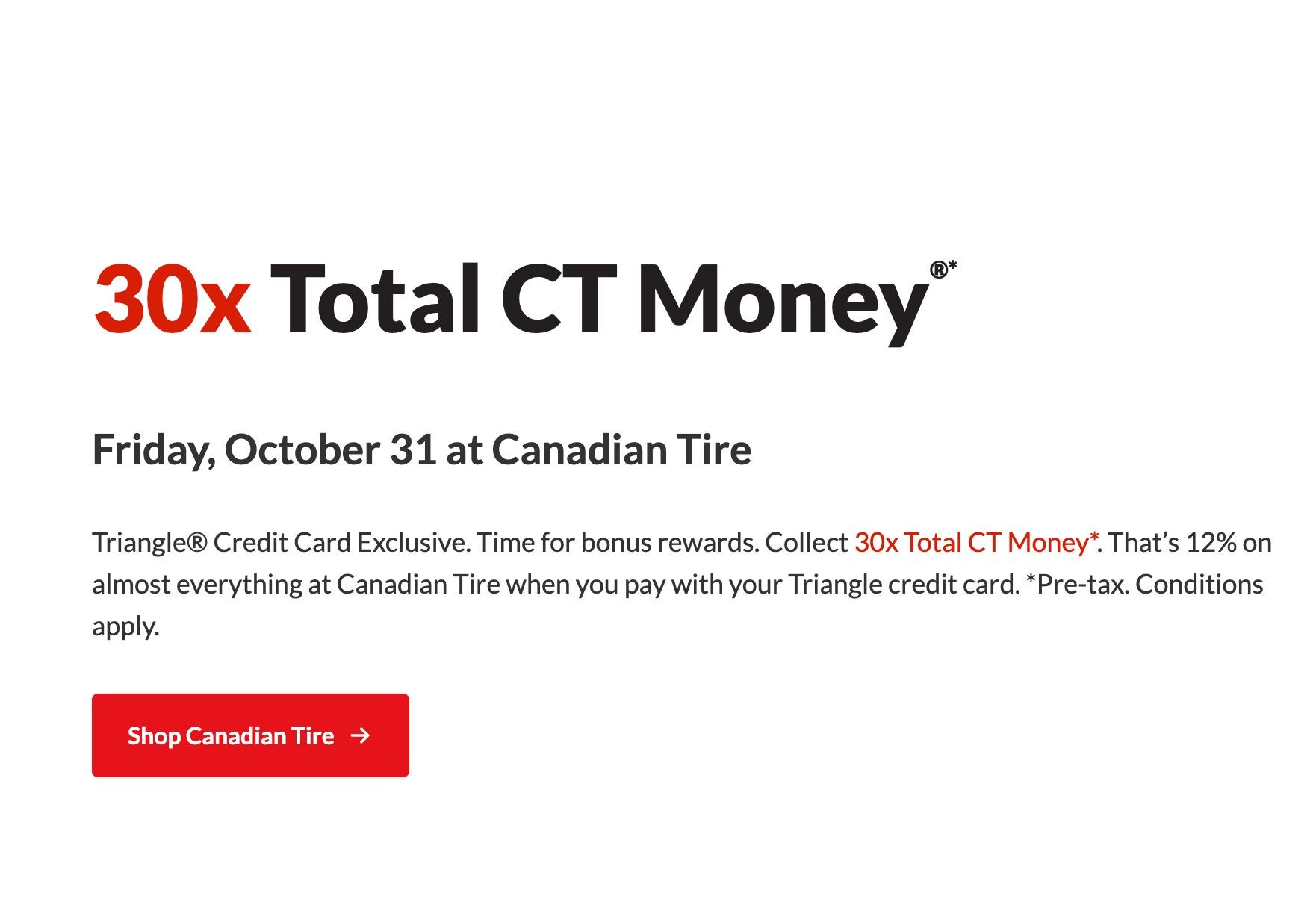 [Canadian Tire] [Canadian Tire] Triangle credit card - Collect 30x ...