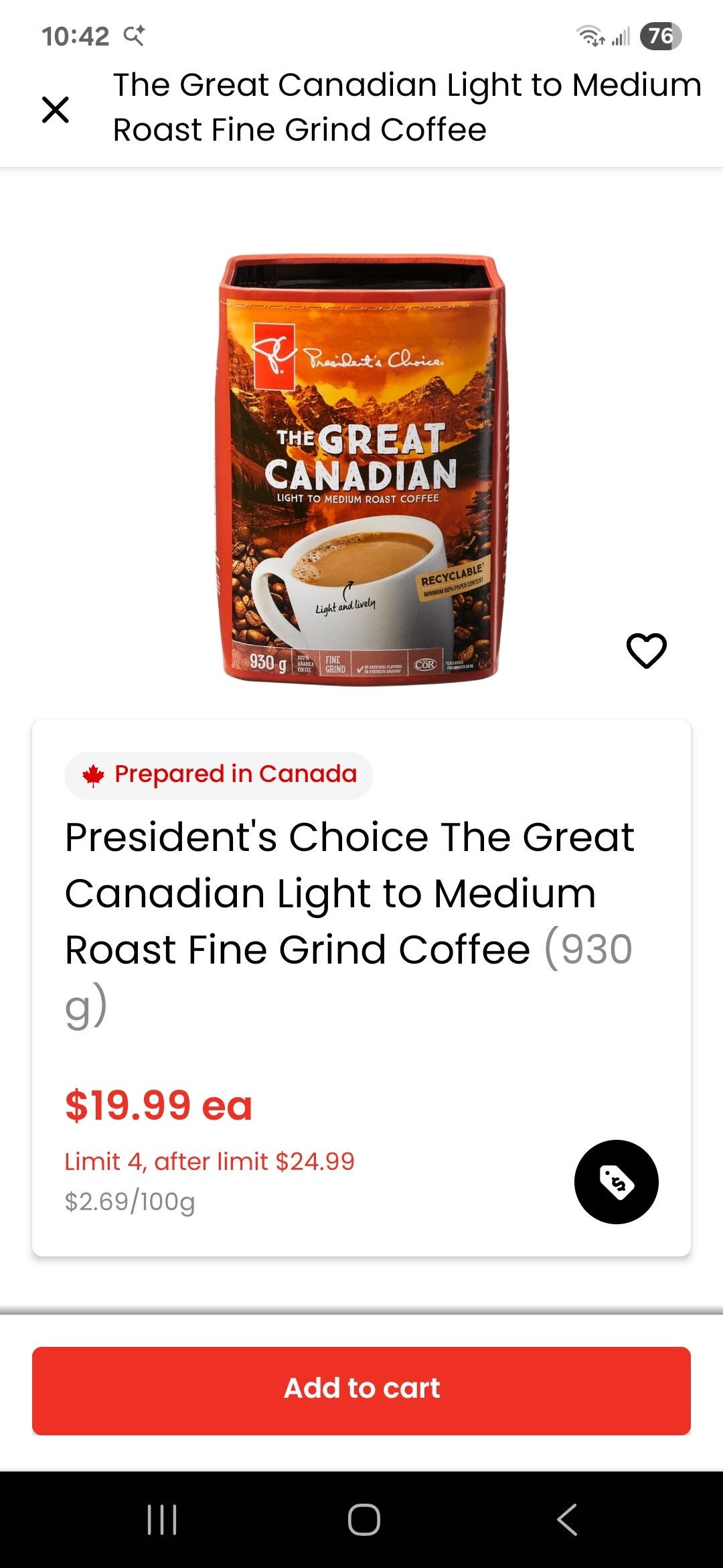 [Real Canadian Superstore] YMMV? West and East - PC ground coffee 930 ...