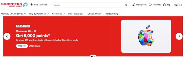 [PC Optimum] 5000 PCO points for every $50 spent on Apple Gift Cards ...