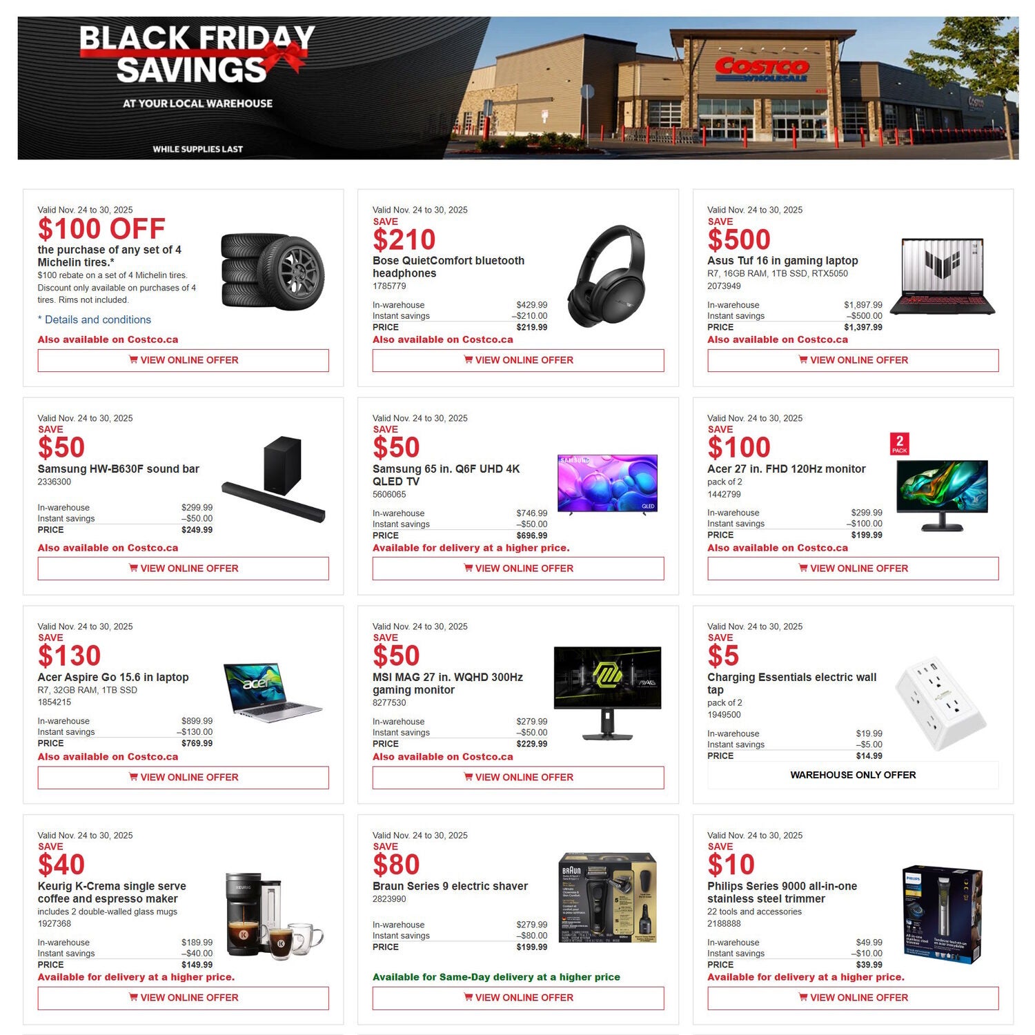Costco Weekly Flyer - Black Friday Savings (ON) - Nov 24 – 30 ...