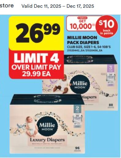 [Real Canadian Superstore] Buy 4 boxes of Millie Moon Diapers, Size 1-6 ...