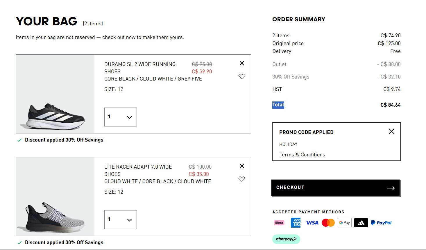 [adidas] Adidas shoe sale 50% off +30% promo code - RedFlagDeals.com Forums