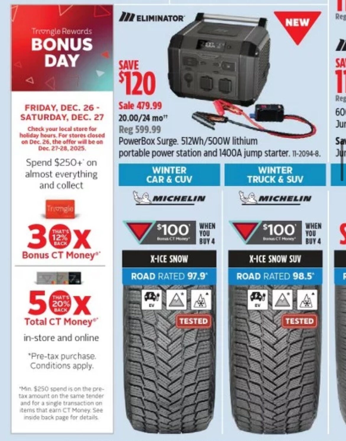 [Canadian Tire] [Boxing Day] Spend $250 get 30x (12%) Triangle Rewards ...