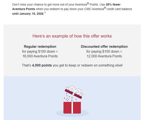 [CIBC] CIBC 25% fewer points needed for Credit Card Balance ...