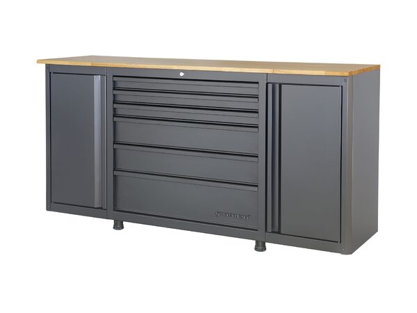 [Canadian Tire] Mastercraft 70" Black 2-Door, 6-Drawer Wooden Top Work ...